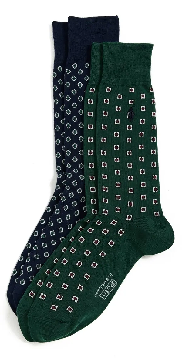 Ralph Lauren Foulards Socks 2-pack - Green