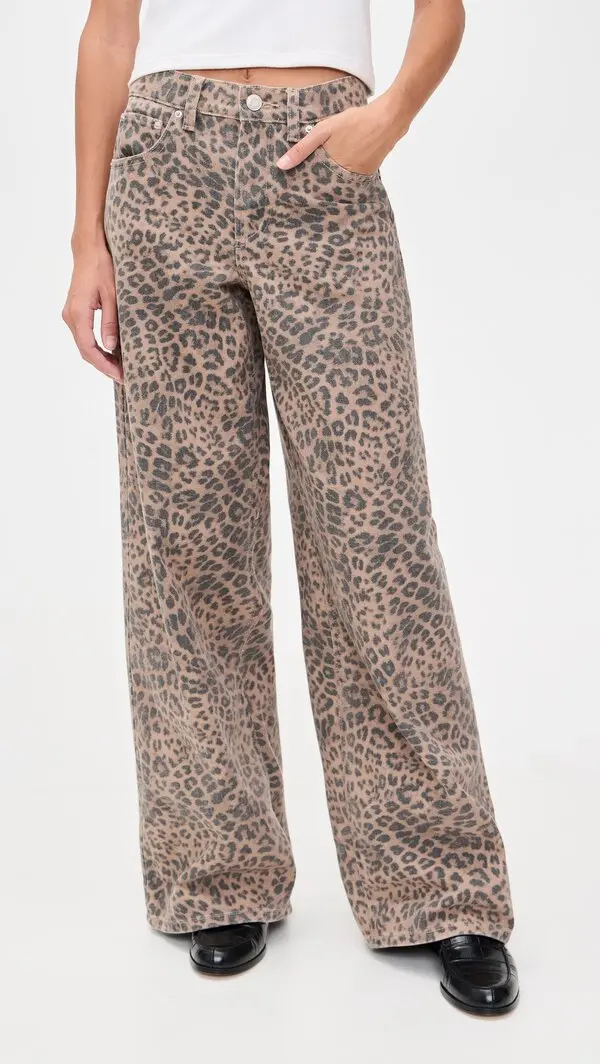 Z Supply Marli Leopard Print Denim Pants