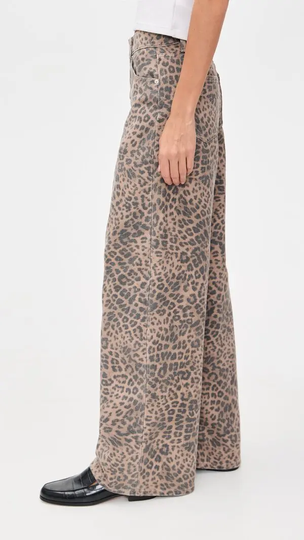 Z Supply Marli Leopard Print Denim Pants