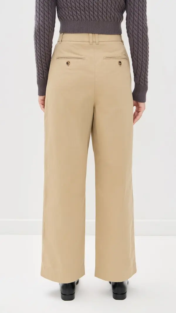 DUNST Double Pleated Wide Chino Slacks