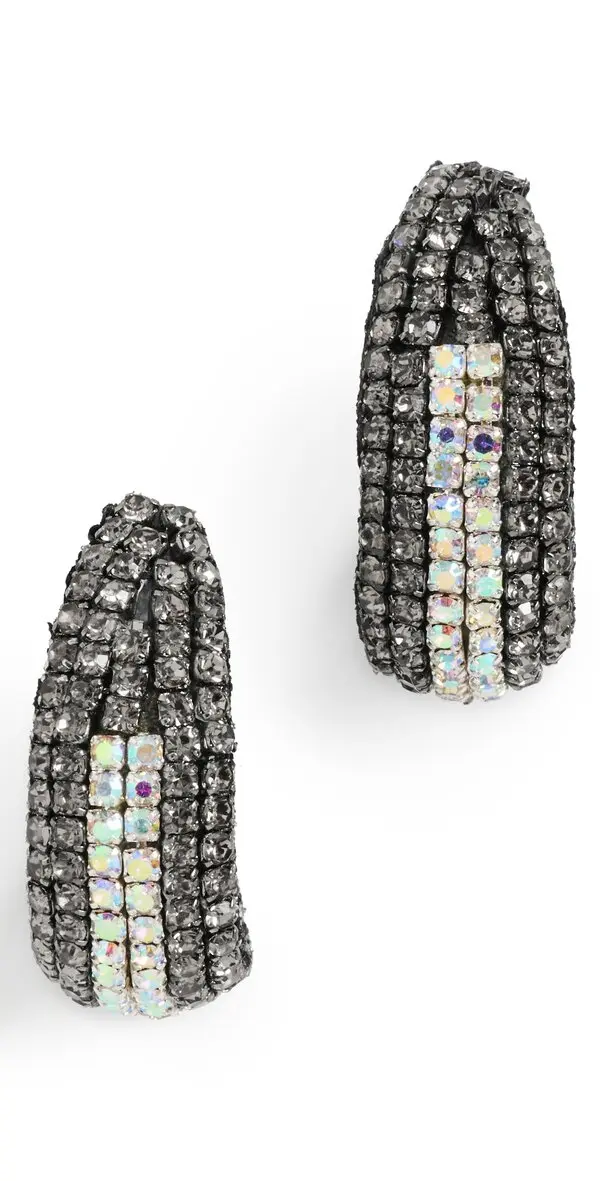 Deepa Gurnani Deepa Biles Earrings - Gunmetal