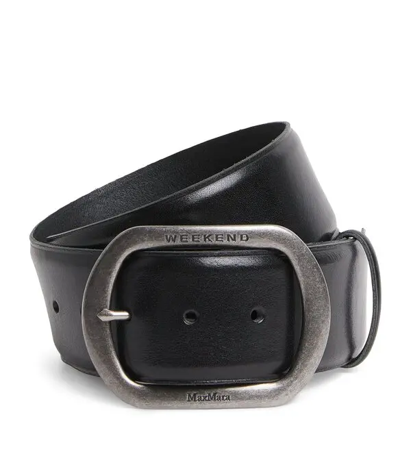 Max Mara Leather Wide Belt - Black