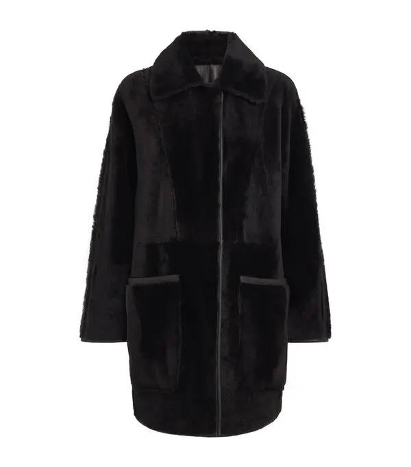 Max Mara Ram Shearling Atelier Reversible Coat