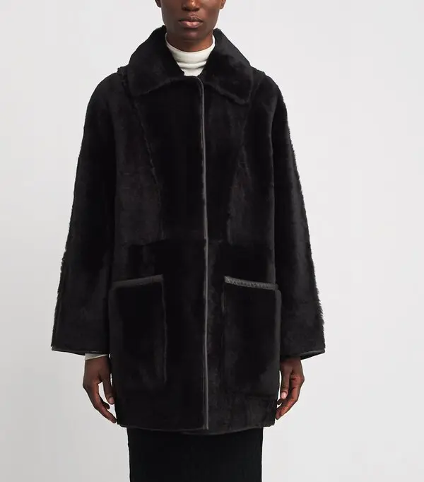 Max Mara Ram Shearling Atelier Reversible Coat