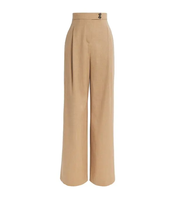 Eleventy Wool-blend Metallic Pleated Trousers