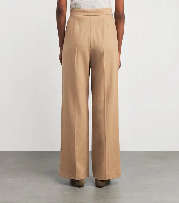Eleventy Wool-blend Metallic Pleated Trousers