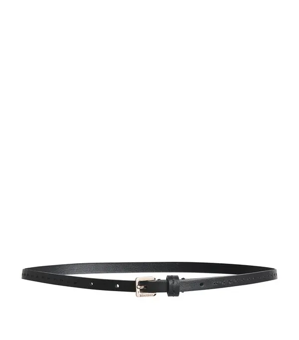 Max Mara Leather Logo Belt - Black