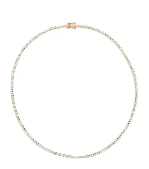 Harrods 18-karat Yellow And Diamond Tennis Necklace - Gold