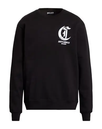 Just Cavalli Cotton Blend Flocked Logo Sweatshirt