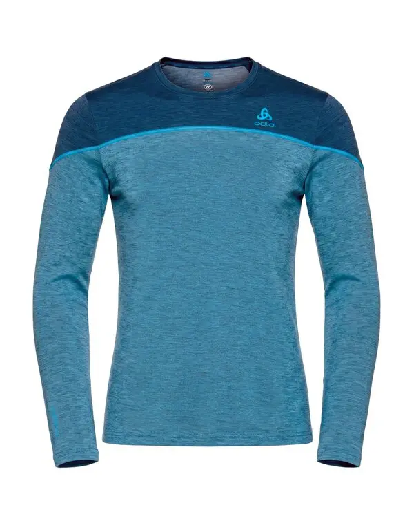 ODLO Printed Long Sleeve T-shirt - Blue