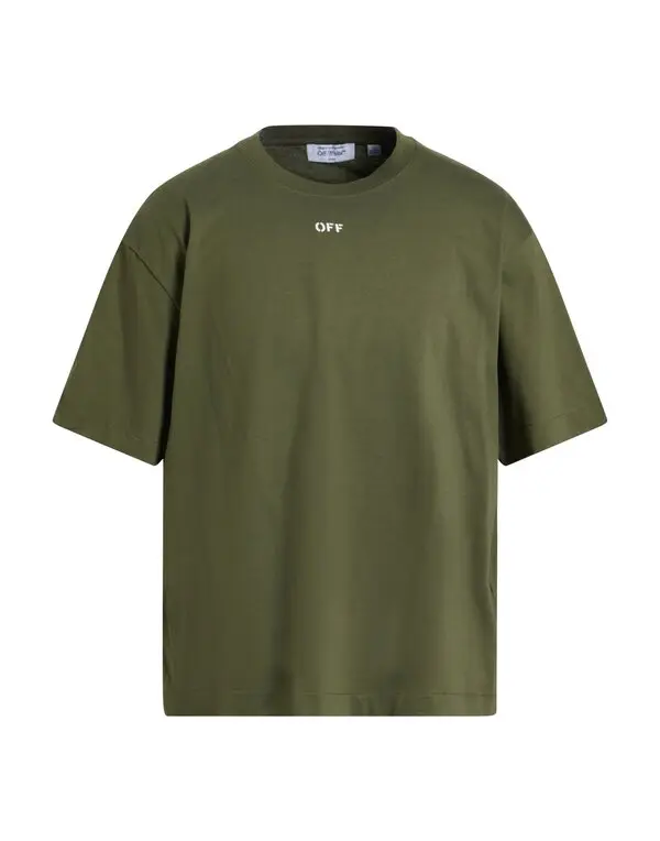 OFF-WHITE™ Off-white T-shirt Military Size Cotton, Elastane - Green