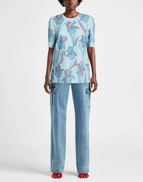 Moschino Houndstooth Crepe Top