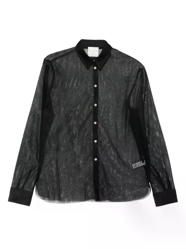 FORTE_FORTE Semi-sheer Button-front Shirt