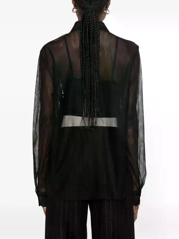 FORTE_FORTE Semi-sheer Button-front Shirt