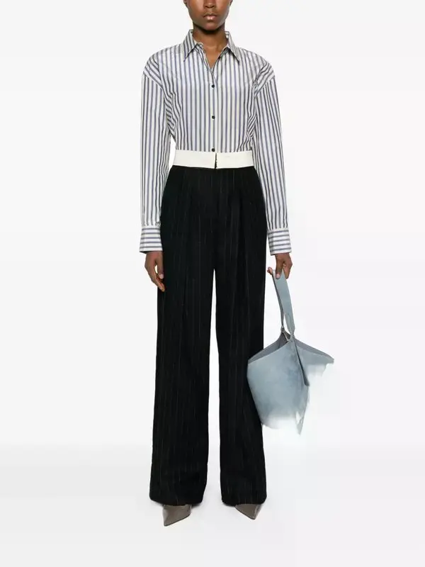 FORTE_FORTE Pinstripe Straight-leg Trousers