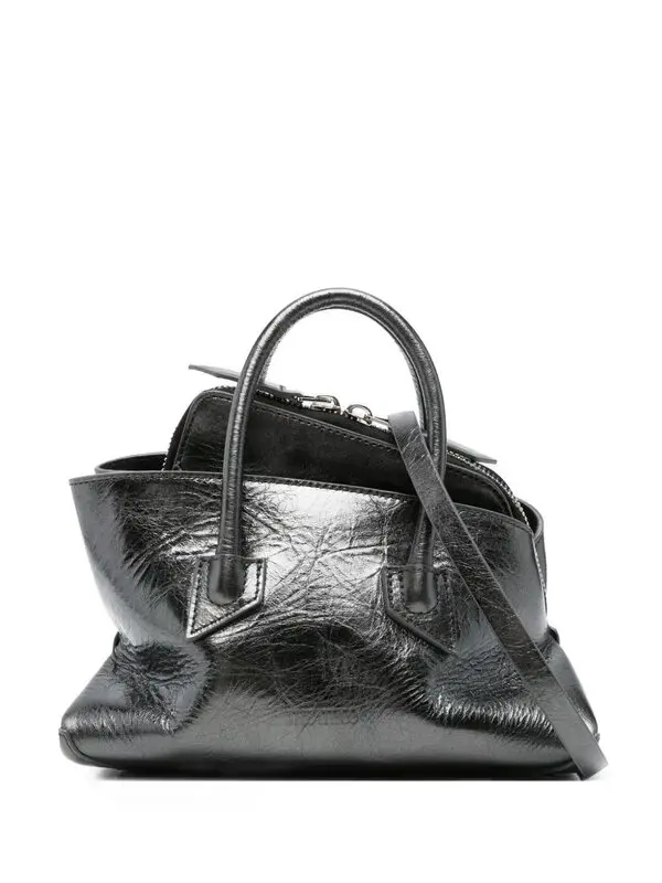Attico Leather Tote Bag - Silver
