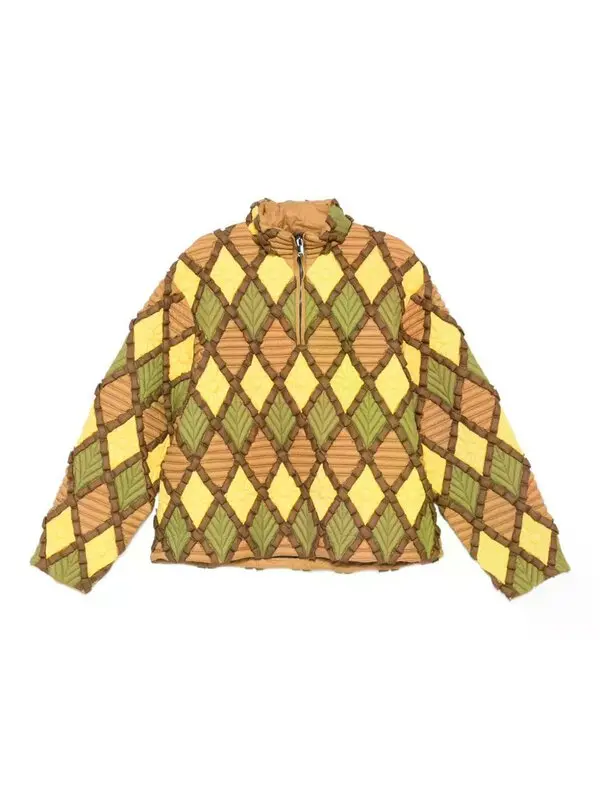 RAXXY Diamond-pattern Bomber Jacket