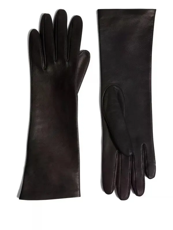 Khaite Remo Leather Gloves - Black