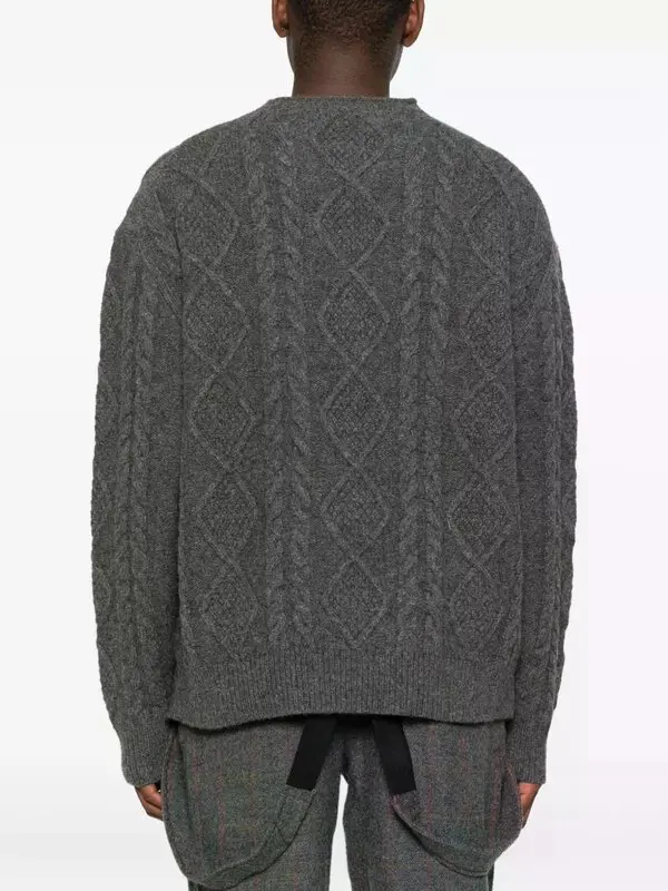 A TENTATIVE ATELIER Cable Knit Half Zip Sweater