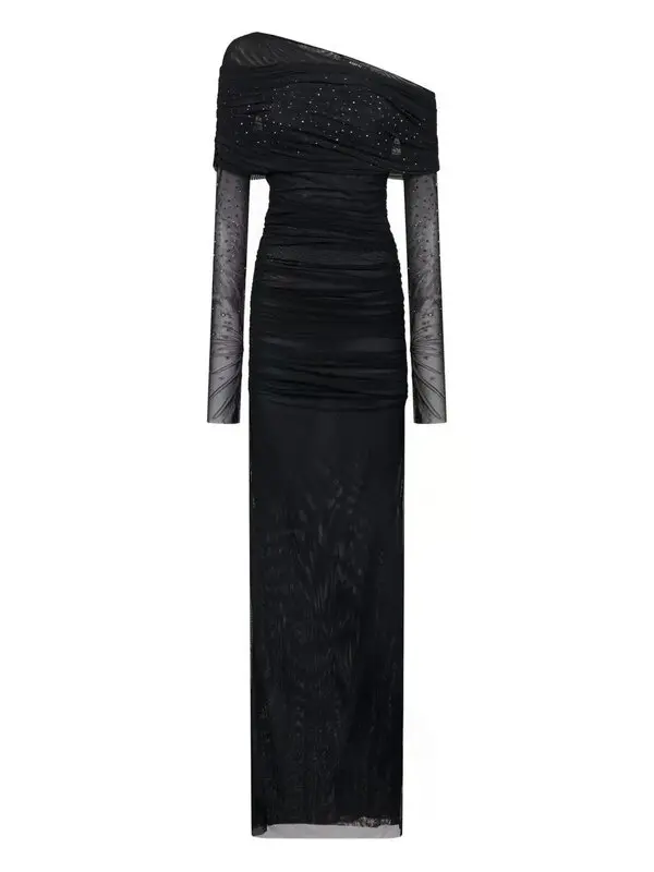 Amen One-shoulder Long-sleeve Dress - Black