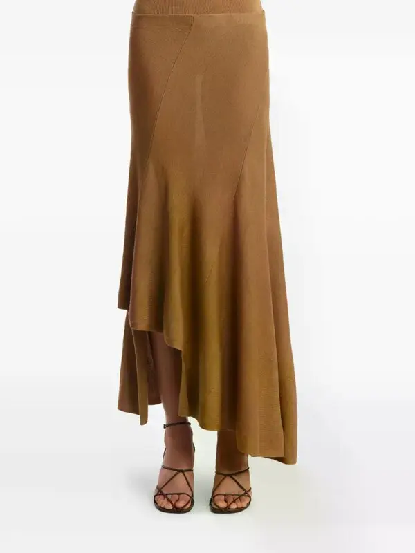 Khaite Miranda Asymmetric Skirt - Brown