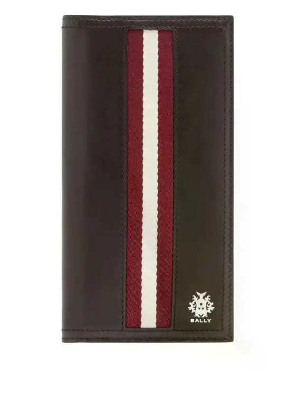 Bally Ray Continental Striped Leather Wallet - Brown