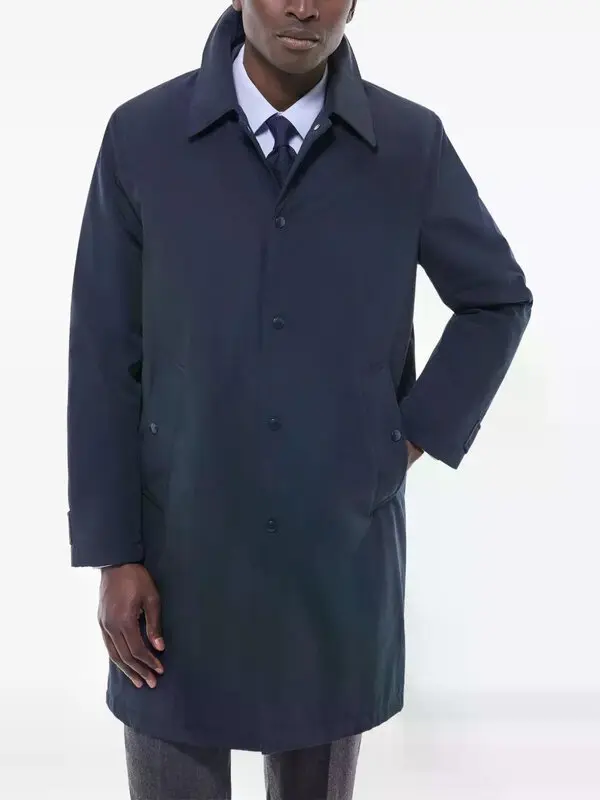 FURSAC Button-fastening Welt-pocket Trench Coat