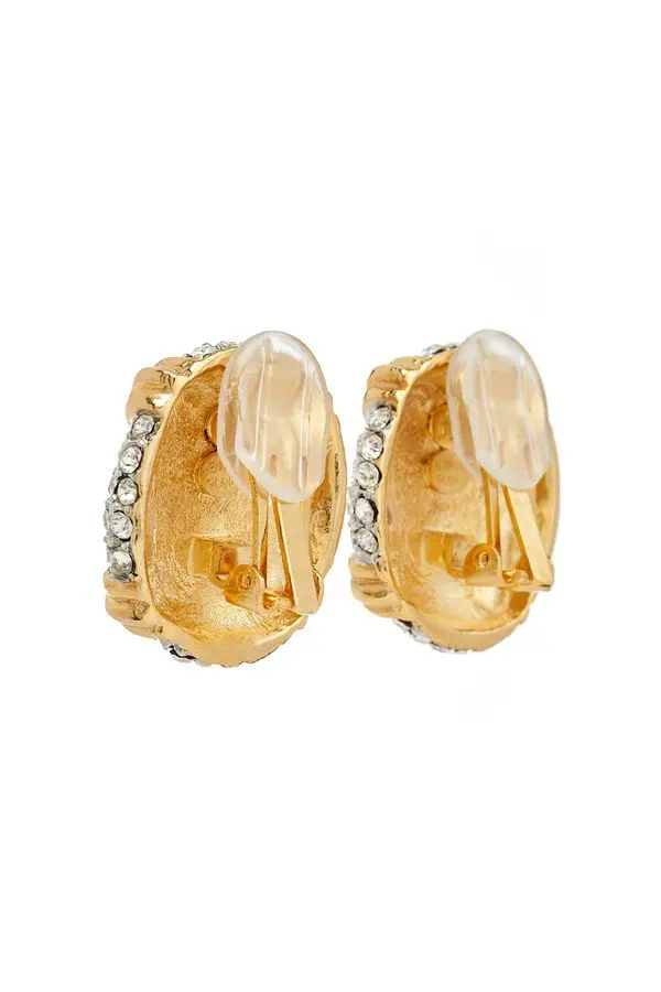 KENNETH JAY LANE Ruby Center Button Clip-on Earrings - Gold