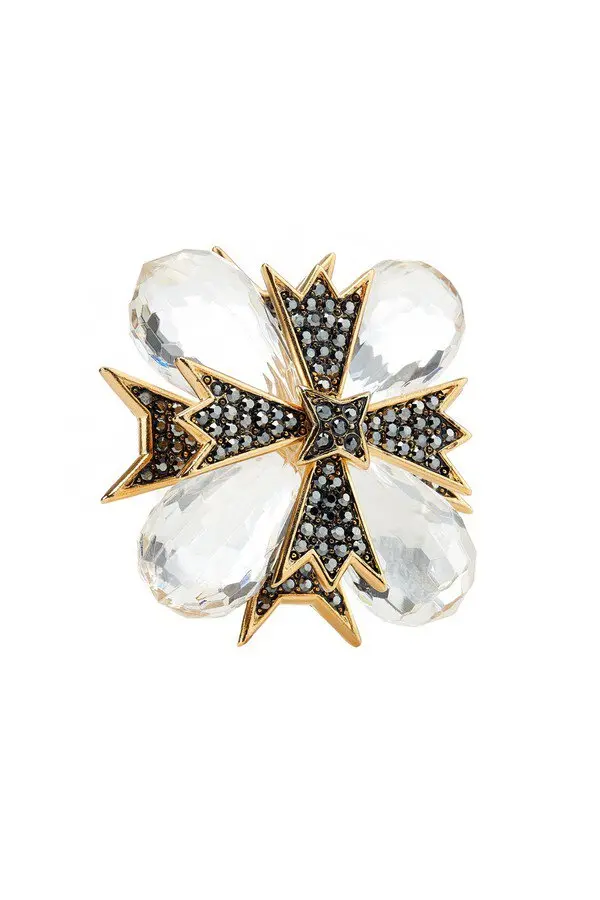 KENNETH JAY LANE Maltese Cross Pin - Natural