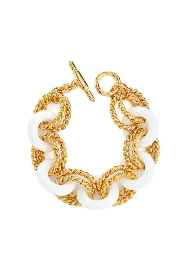 KENNETH JAY LANE Double Twist Clasp Bracelet - Gold