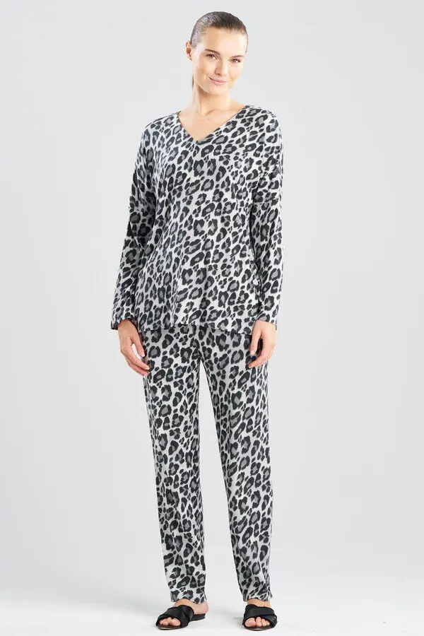 Natori Ombre Leopard Print Pajama Set - Gray