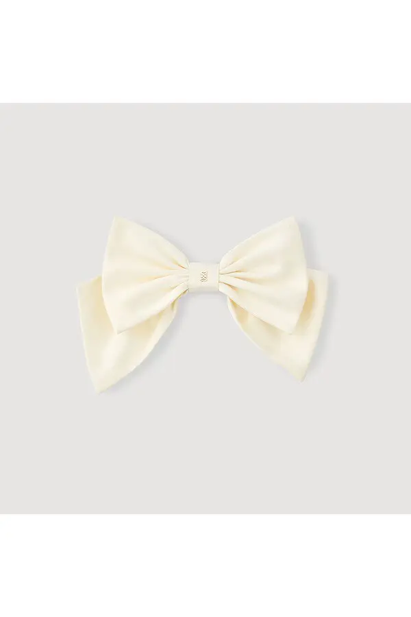 Sandro Satin Bow Barrette - Natural
