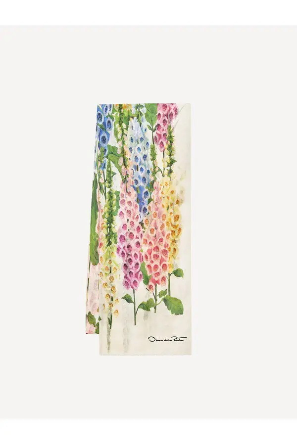 Oscar De La Renta Foxglove Cashmere-blend Scarf - Multicolor
