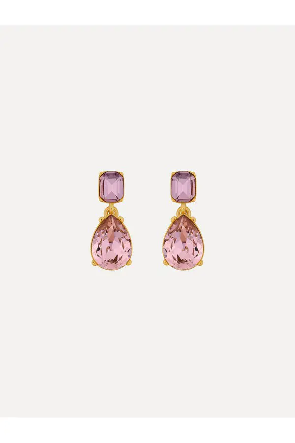 Oscar De La Renta Crystal Drop Earrings - Gold