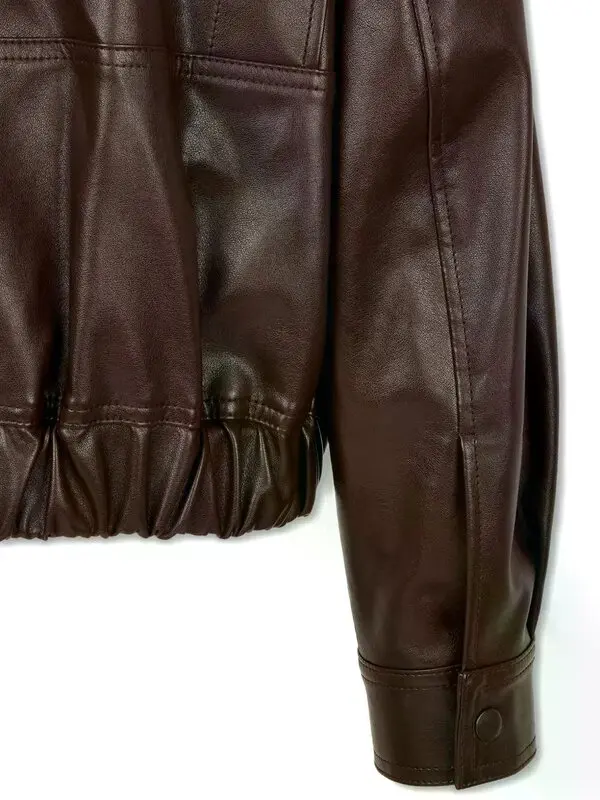 STUDIO TOMBOY Faux-leather Hooded Jacket - Brown