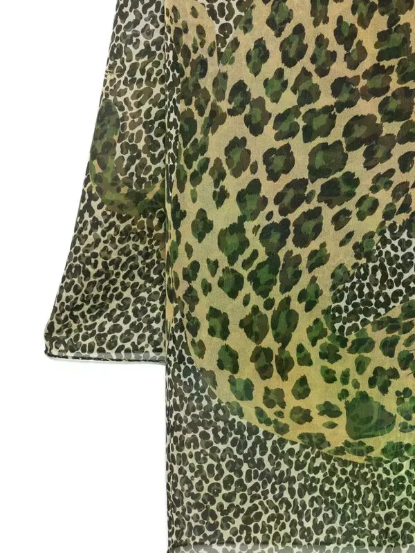 Saint Laurent Leopard-print Scarf - Green