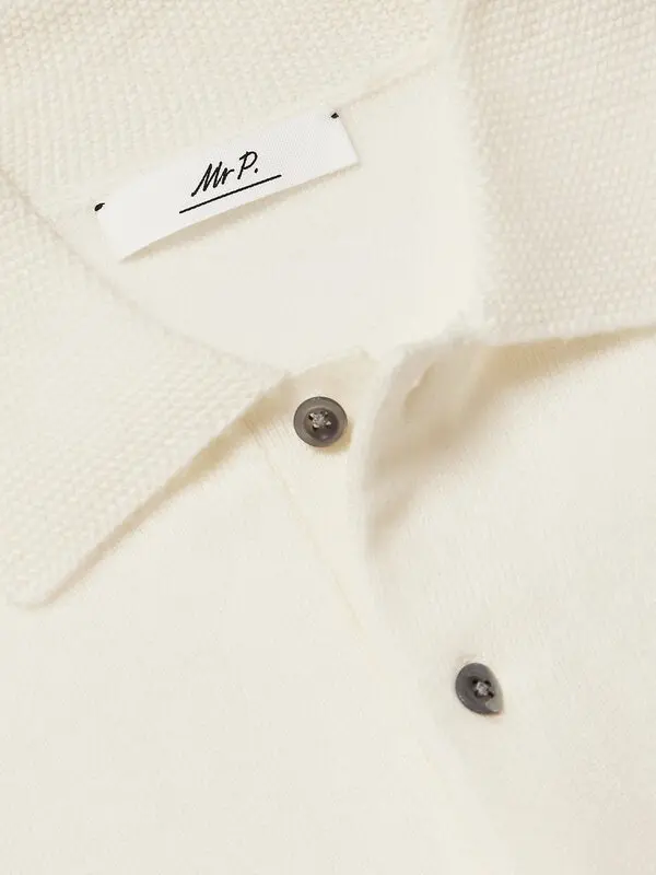 Mr P. Wool And Cashmere-blend Polo Shirt - Neutrals