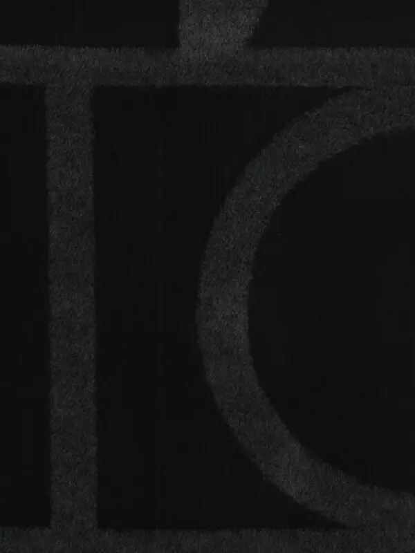 TOTEME Wool Monogram Scarf - Black