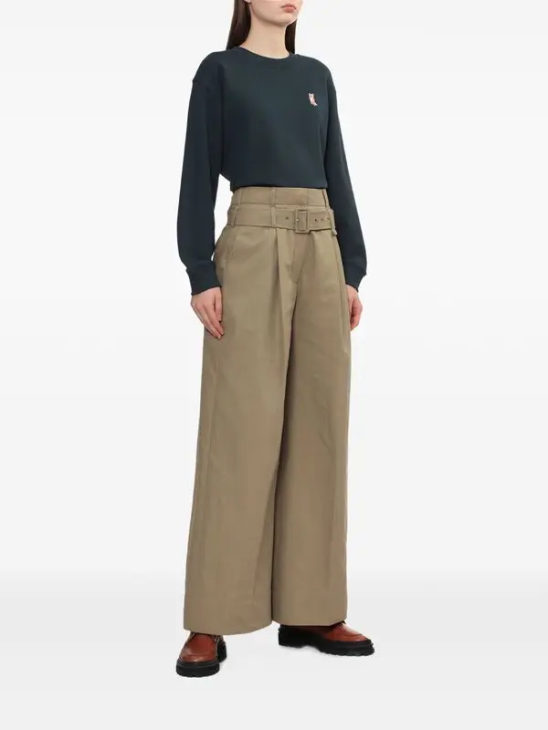 Maison Kitsuné Lady Fox Cotton Cropped Sweatshirt