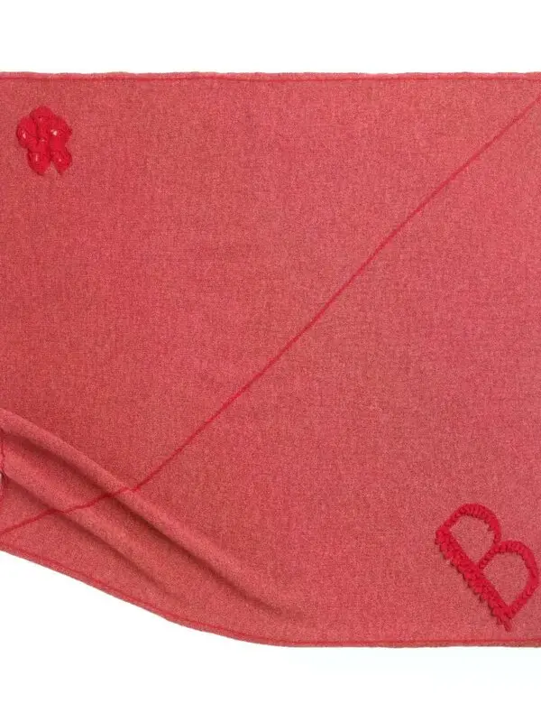 BARRIE Logo-embroidered Scarf - Red