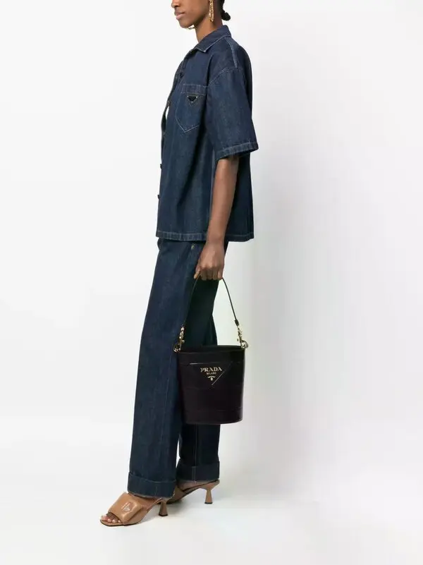 Prada Symbole Leather Bucket Bag