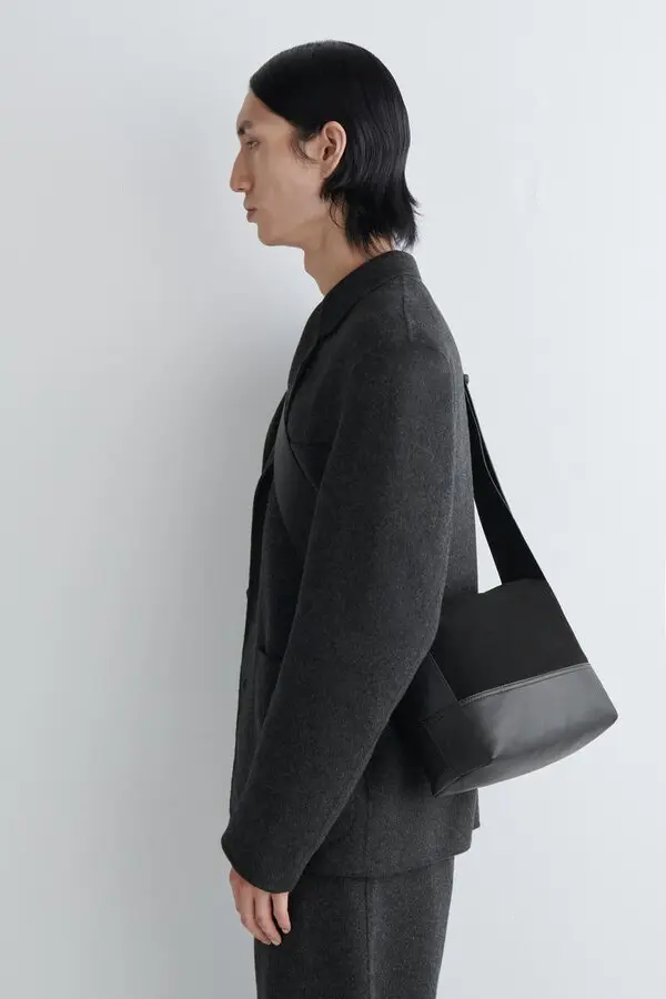 Cos Agenda Suede And Leather Shoulder Bag