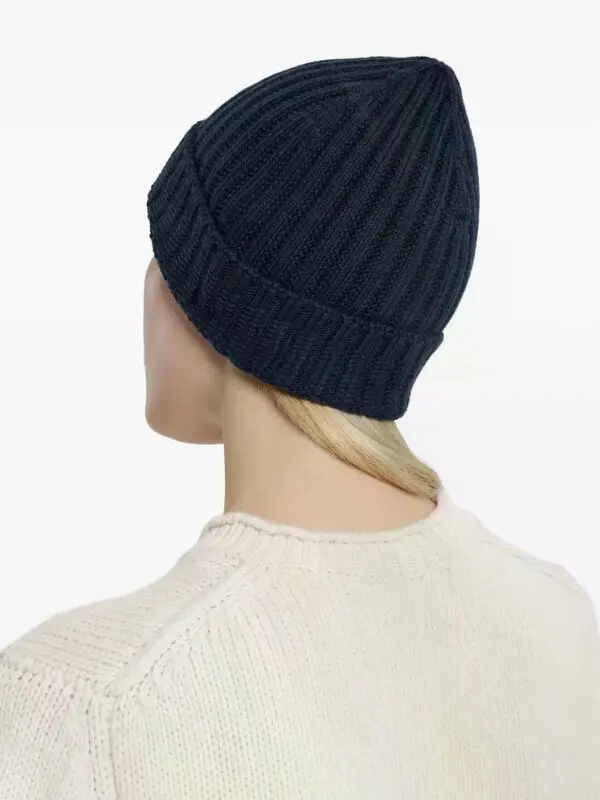 BARRIE Ribbed Knit Beanie - Blue