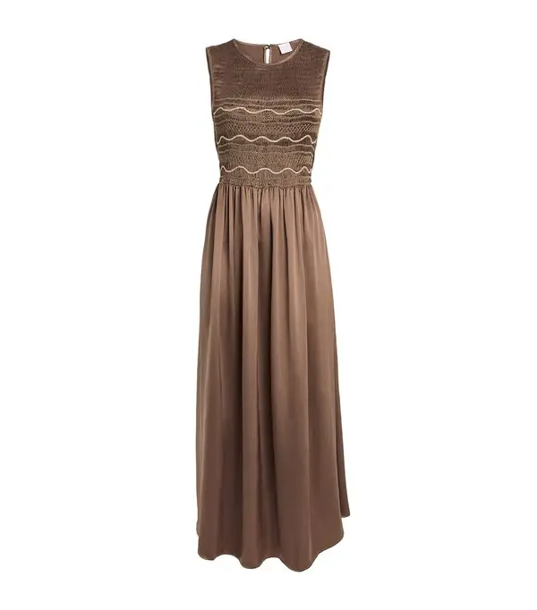Loretta Caponi Silk Gioia Midi Dress