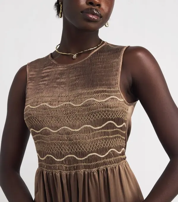 Loretta Caponi Silk Gioia Midi Dress