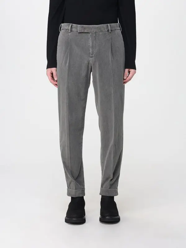 PT TORINO Pleated Corduroy Trousers - Grey