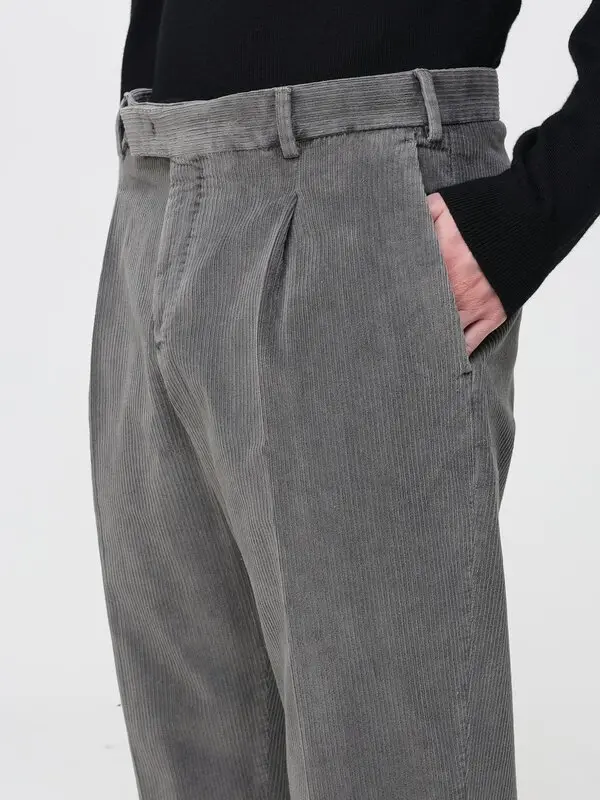 PT TORINO Pleated Corduroy Trousers - Grey