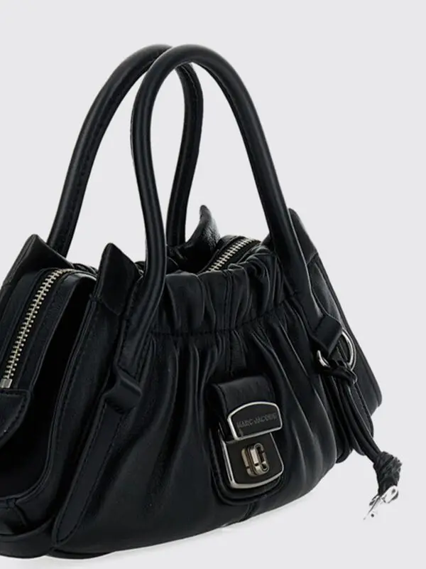 Marc Jacobs Cristina Leather Handbag With Padlock And Removable Strap - Black