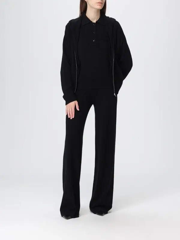 ALLUDE Wide Leg Trousers - Black