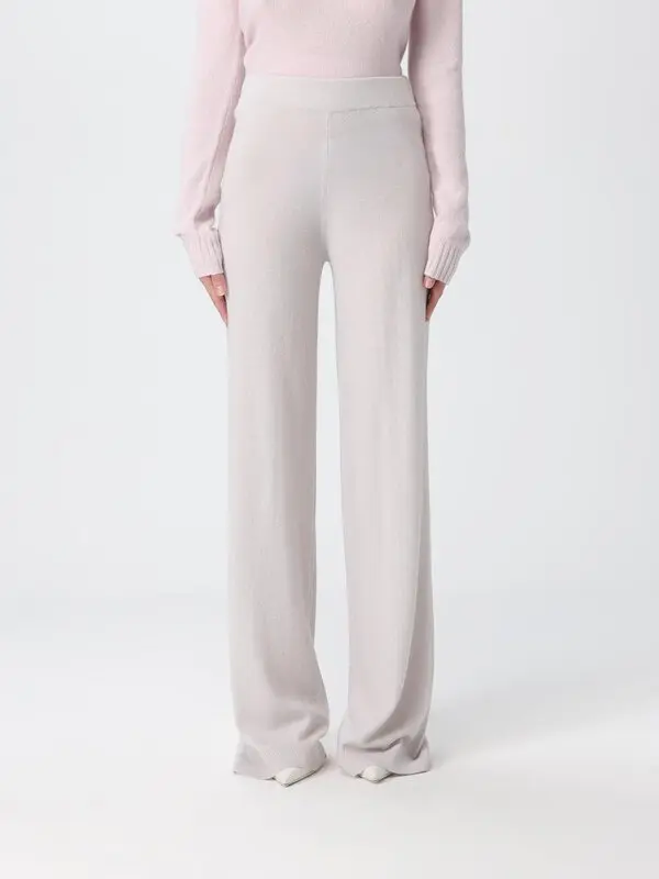 ALLUDE Wide Leg Knit Pants - Grey